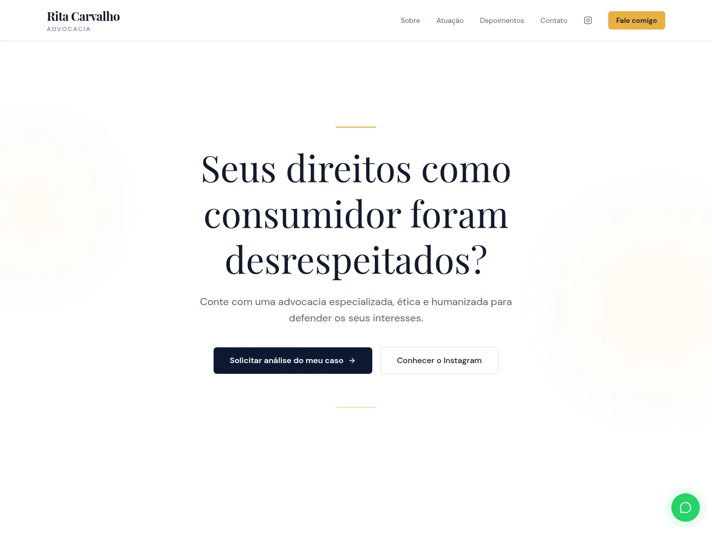 Rita Carvalho Advocacia Landing