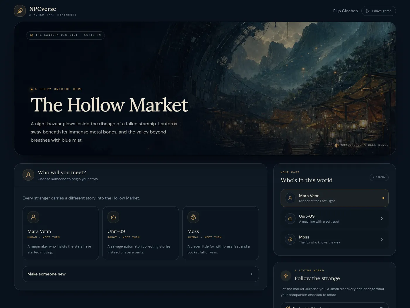 NPCverse AI Chat Game
