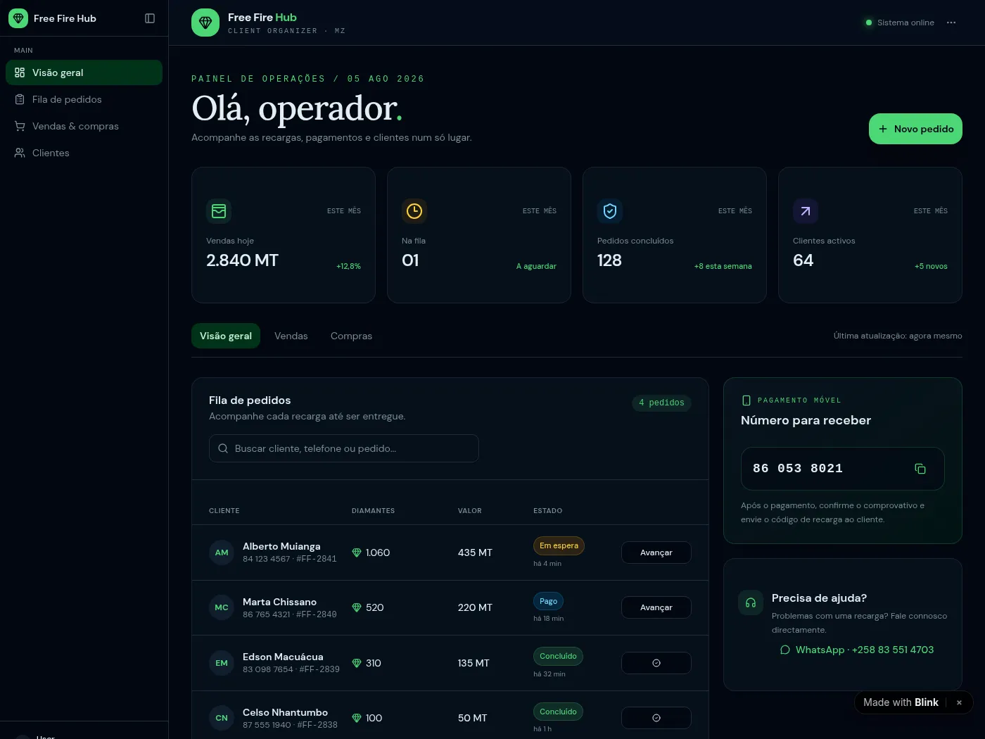 Free Fire Client Organizer