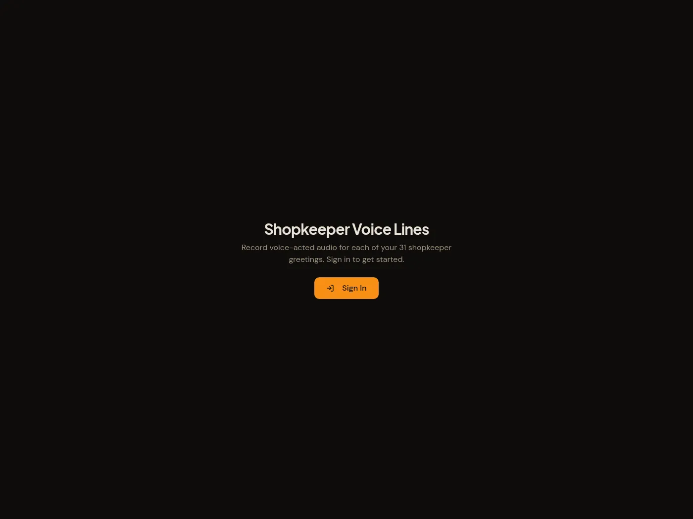 Shopkeeper Voice Dialogue