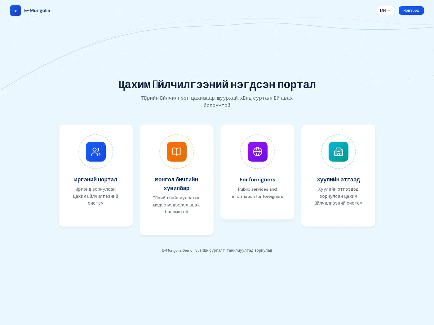E-Mongolia Demo Suite