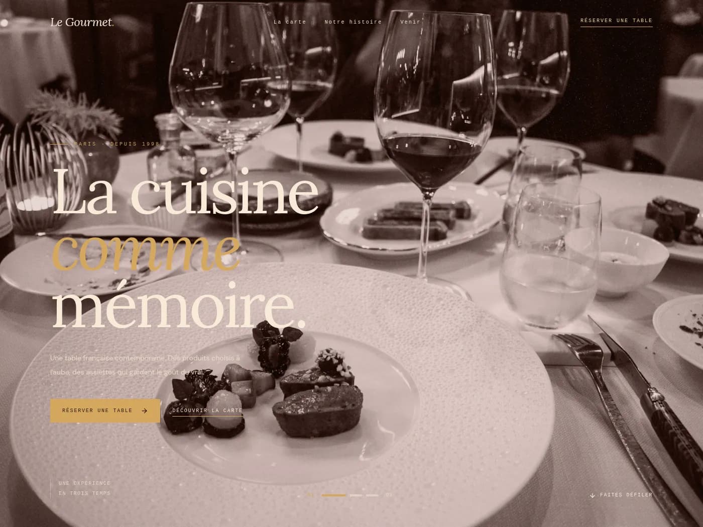 Le Gourmet Webpage