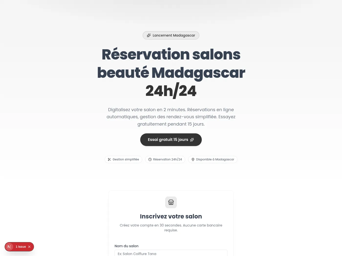 SalonBook MG Setup