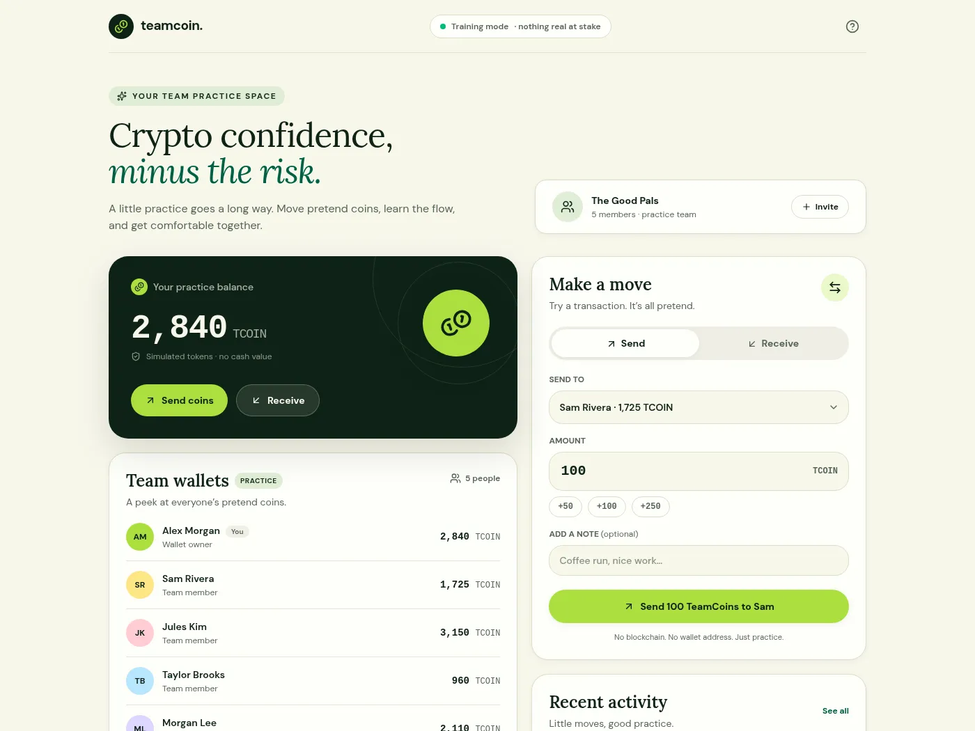 TeamCoin Sim Wallet