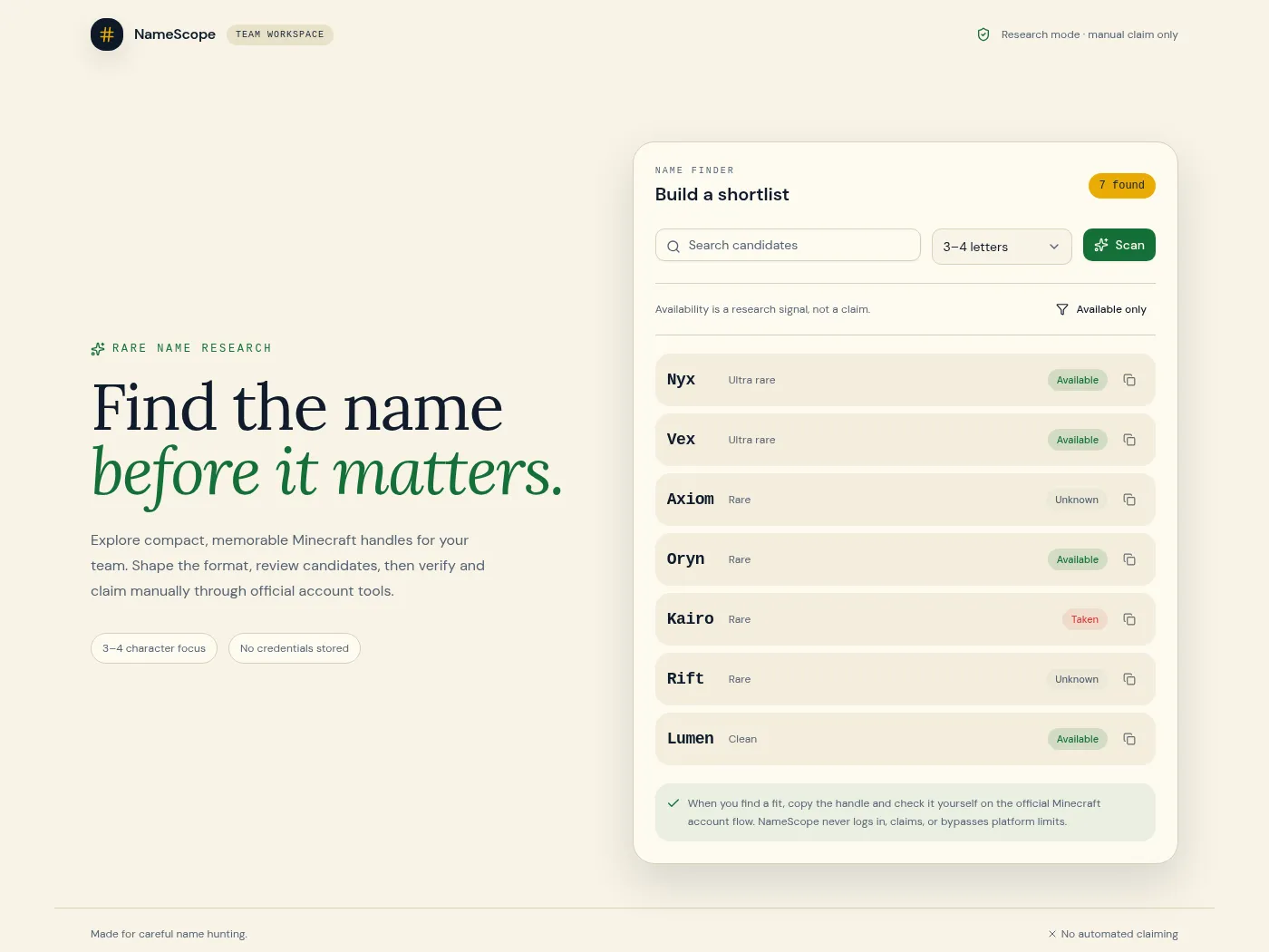 NameSniper Pro