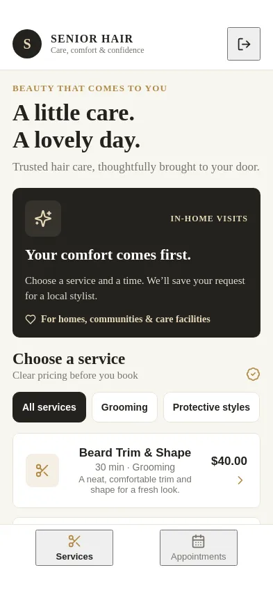 Senior Hair Mobile App
