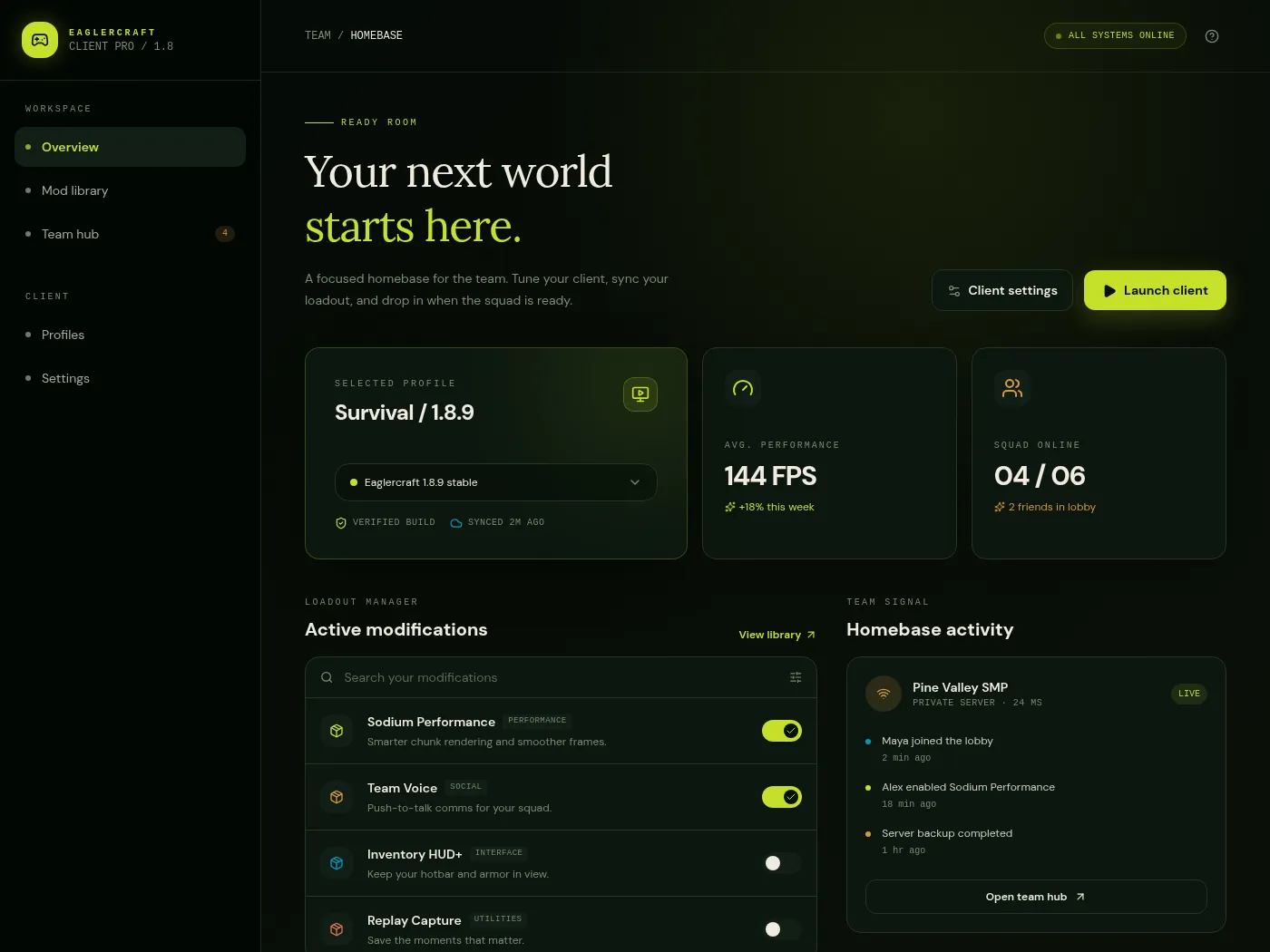 Eaglercraft Web Client Pro