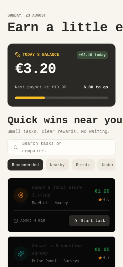 EuroMinute App