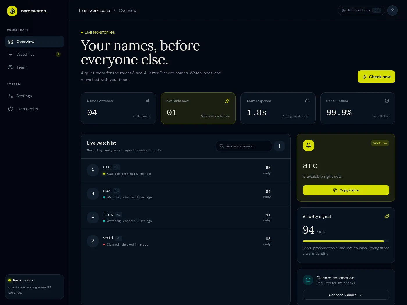 Discord Name Sniper