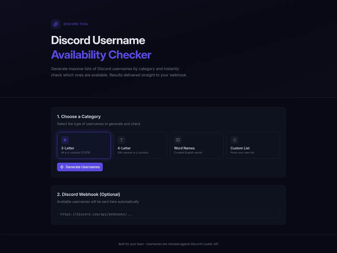Discord Username Checker
