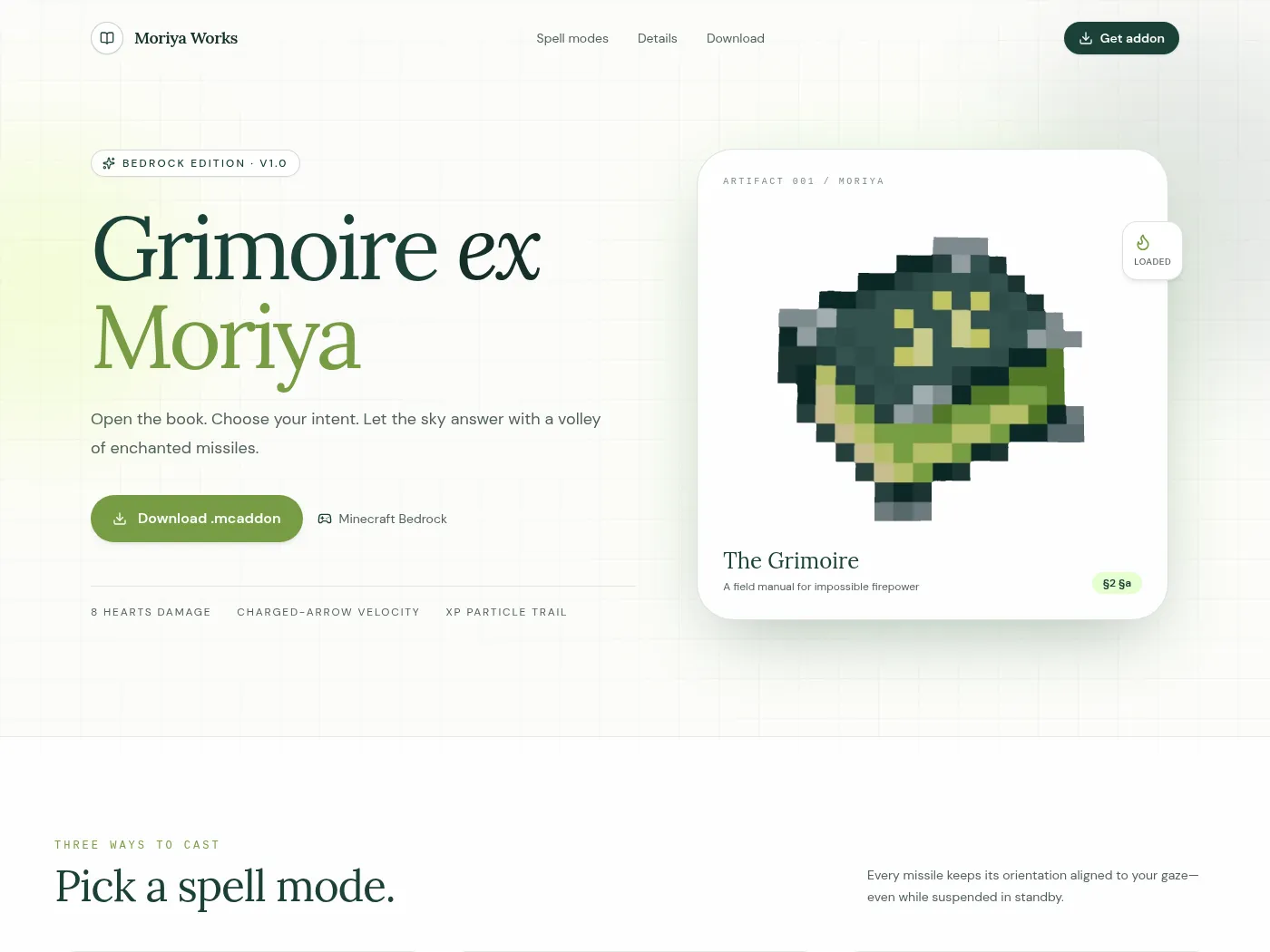 Grimoire ex Moriya Magic Addon