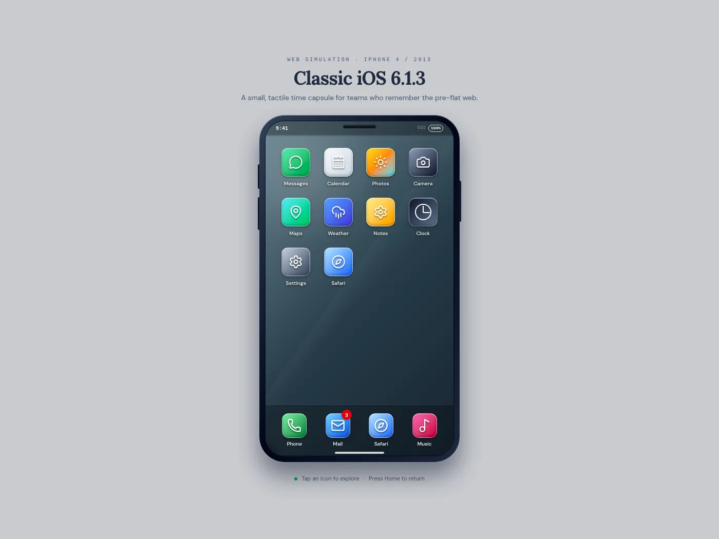 Classic iOS 6 Web Sim