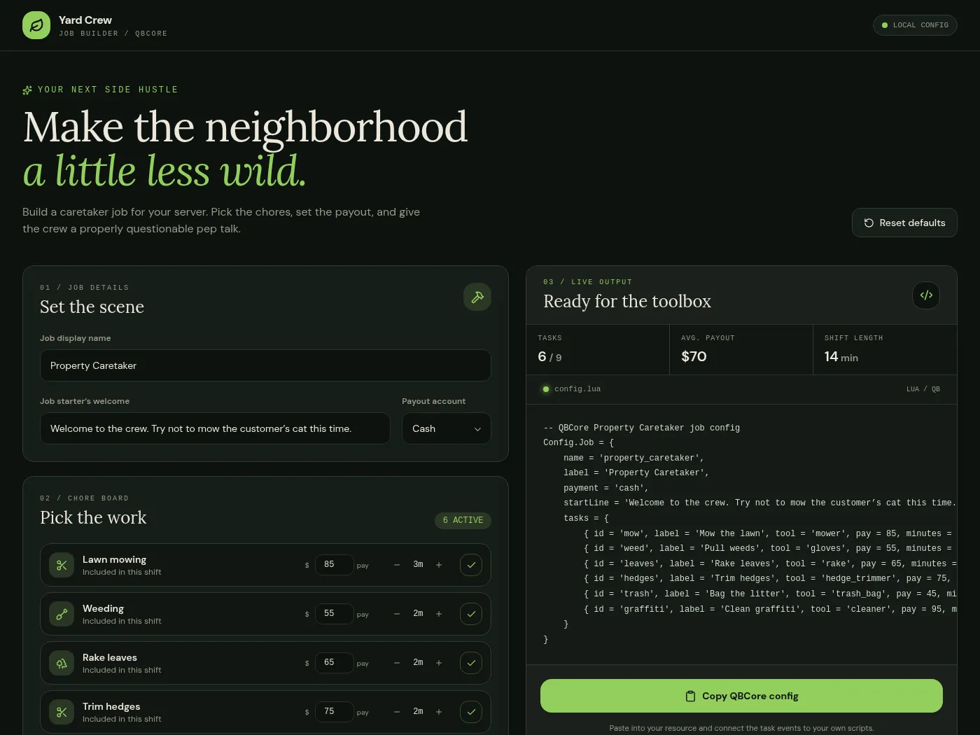 QBCore Property Caretaker Scripts