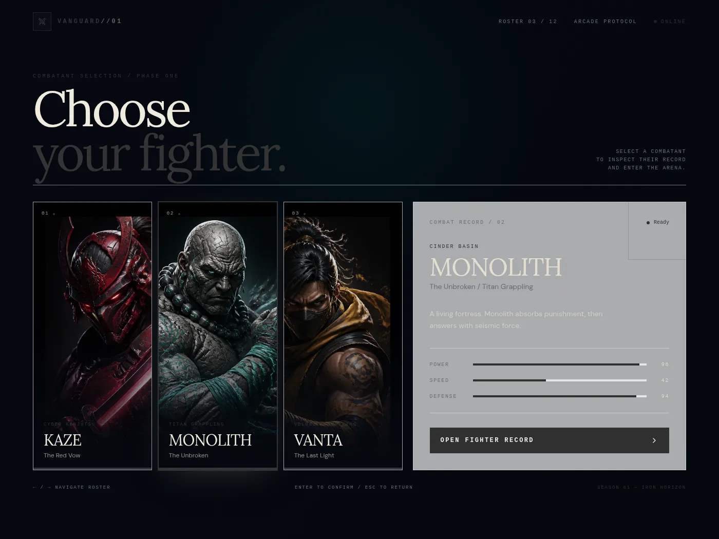 Fighter Selector GUI
