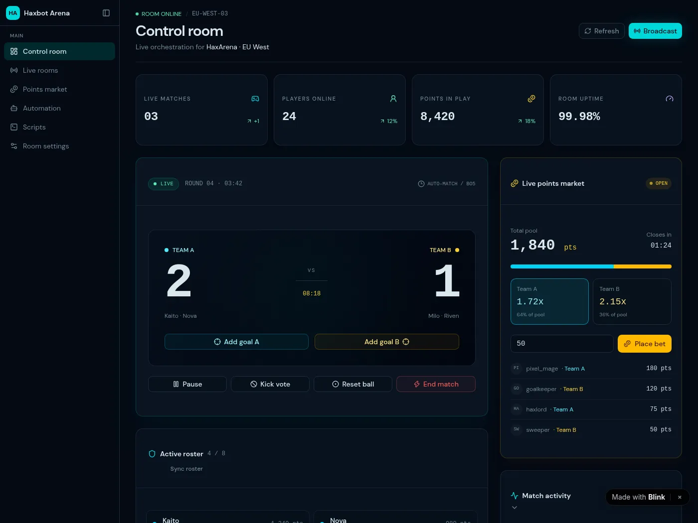 Haxbot Arena Manager