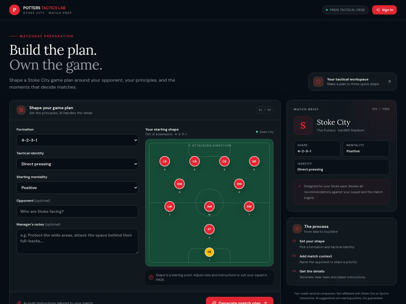 AI Football Tactics Builder