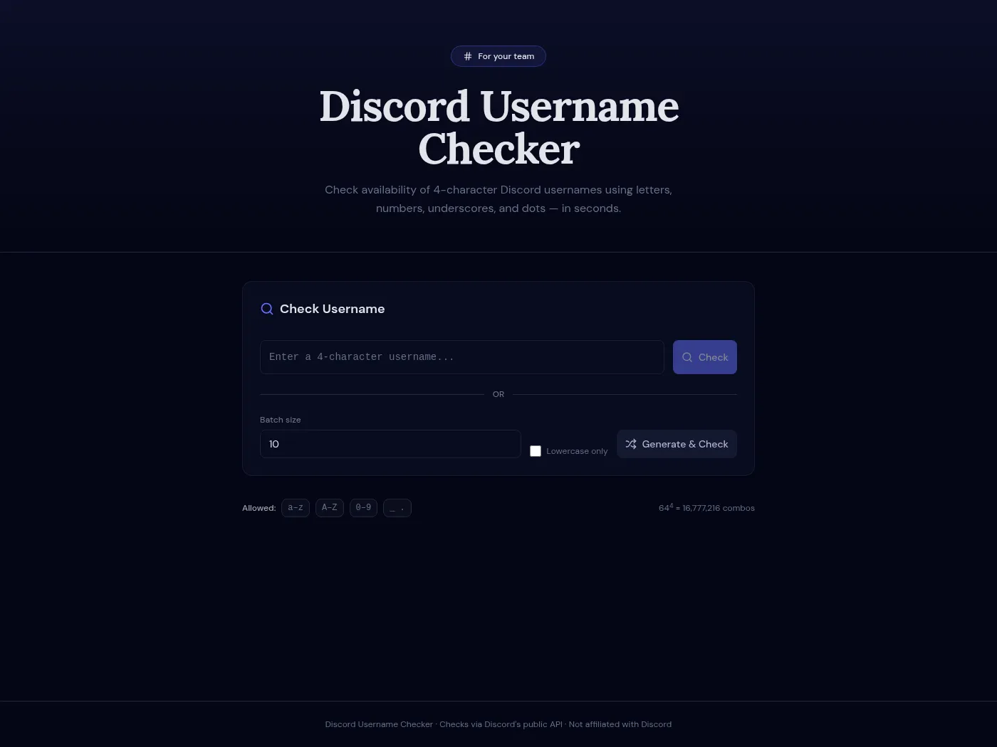 Discord Username Checker