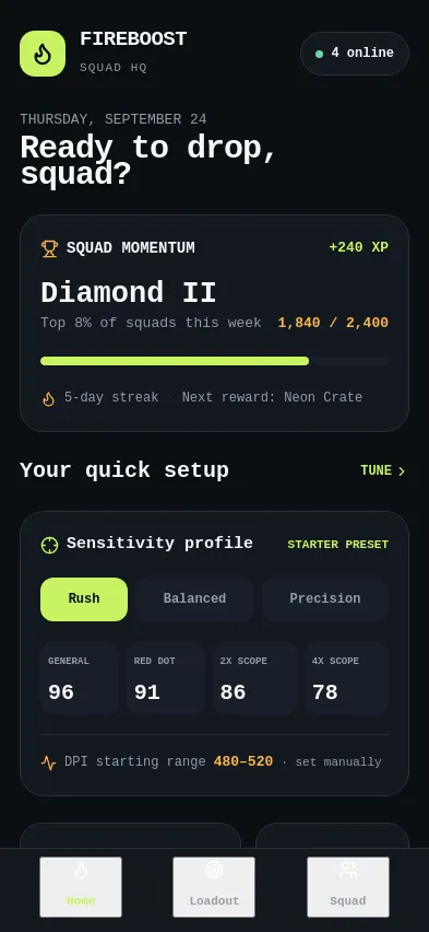 FireBoost Squad App
