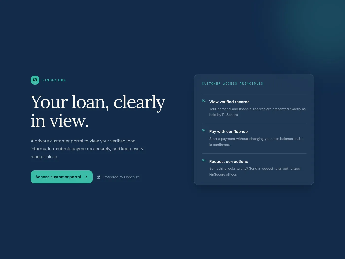 FinSecure Customer Portal
