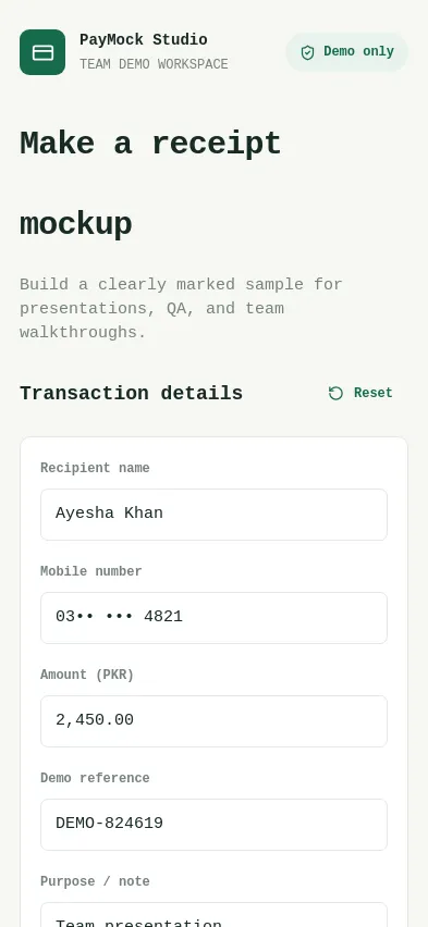 Easypaisa Mock Screenshot Maker