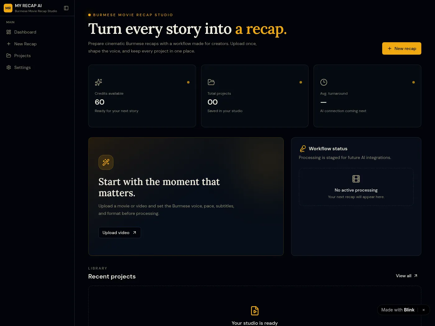 MY RECAP AI Studio
