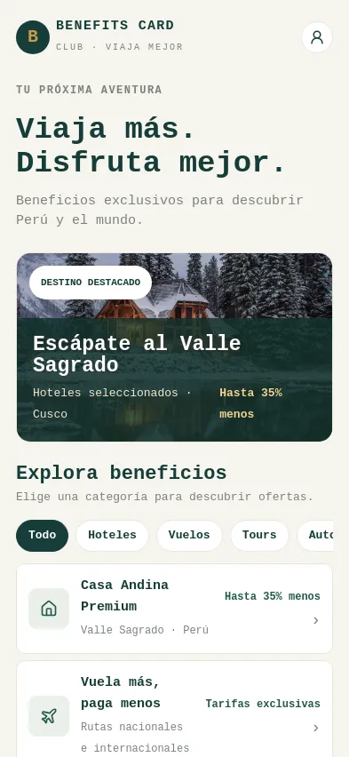 Benefits Card Club App