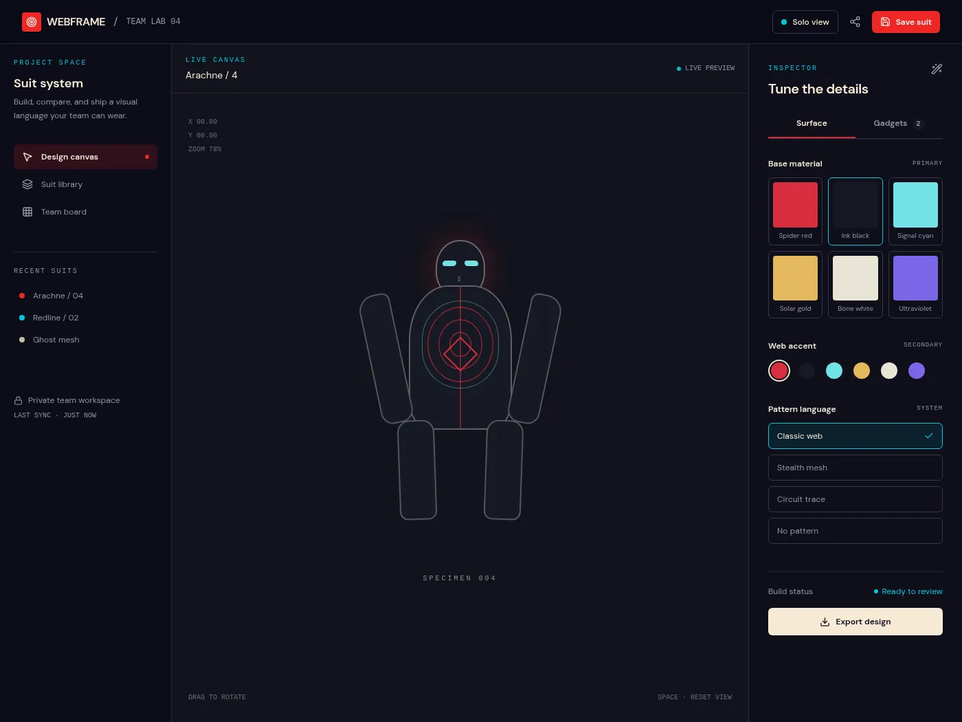 Spider-Suit Designer
