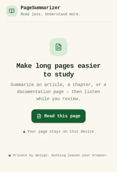 PageSummarizer Extension