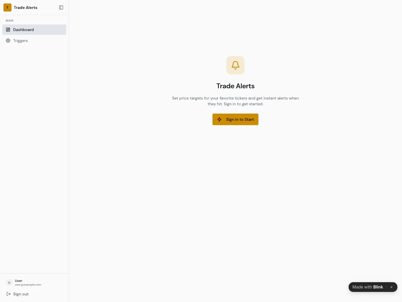 Trade Alert App