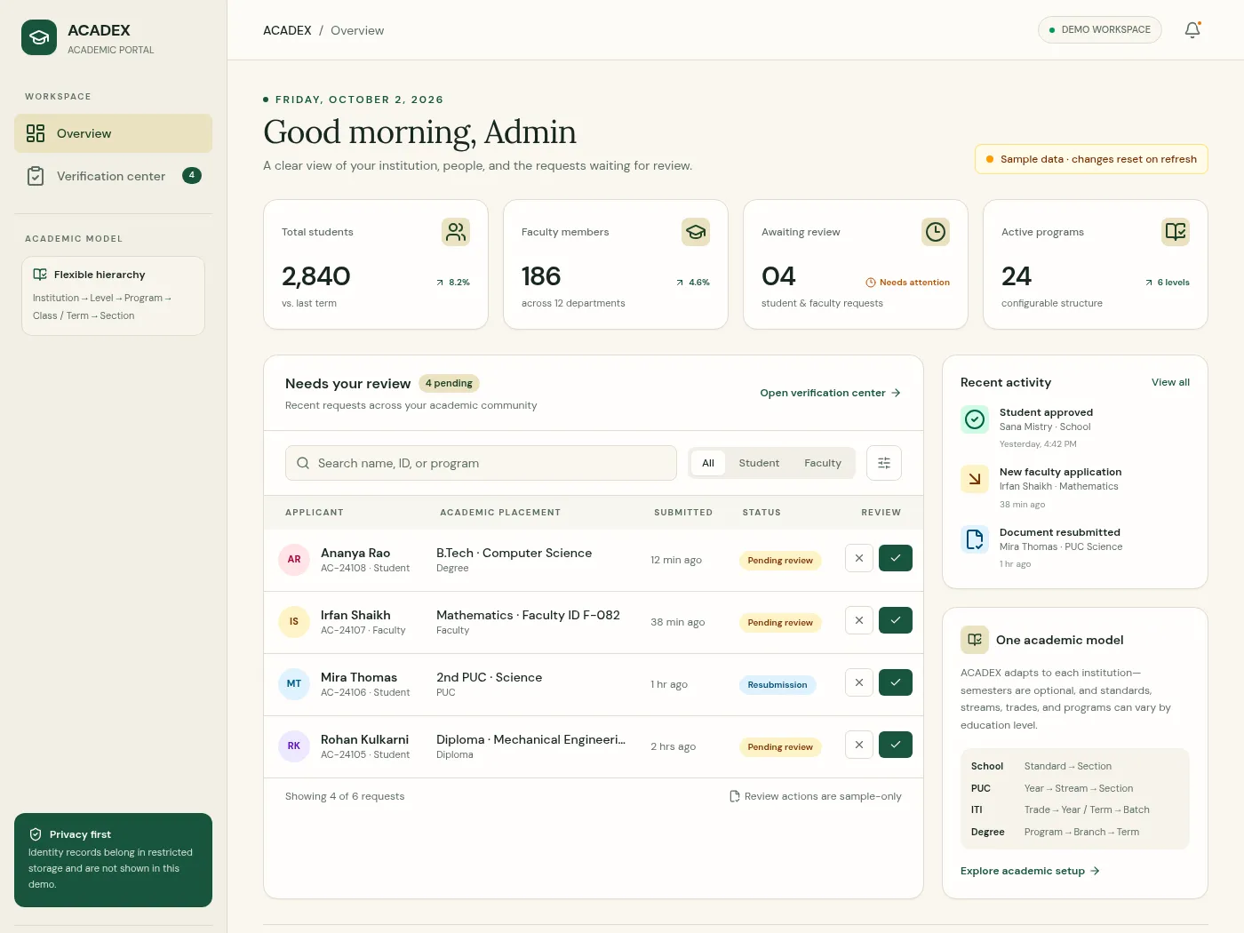 ACADEX Academic Portal