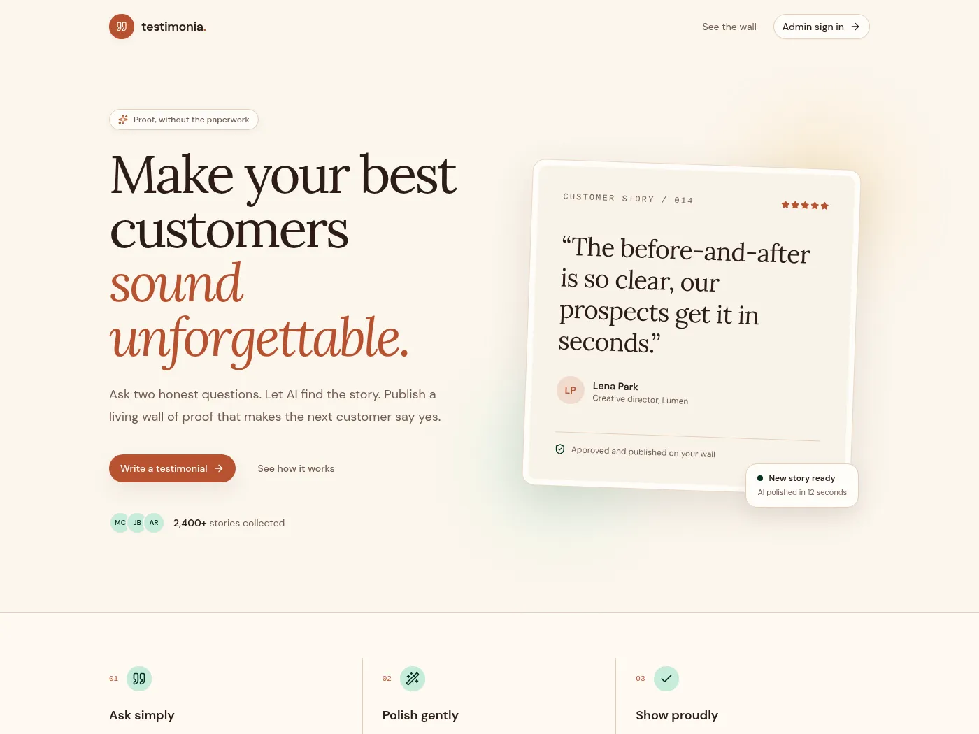 AI Testimonial Wall