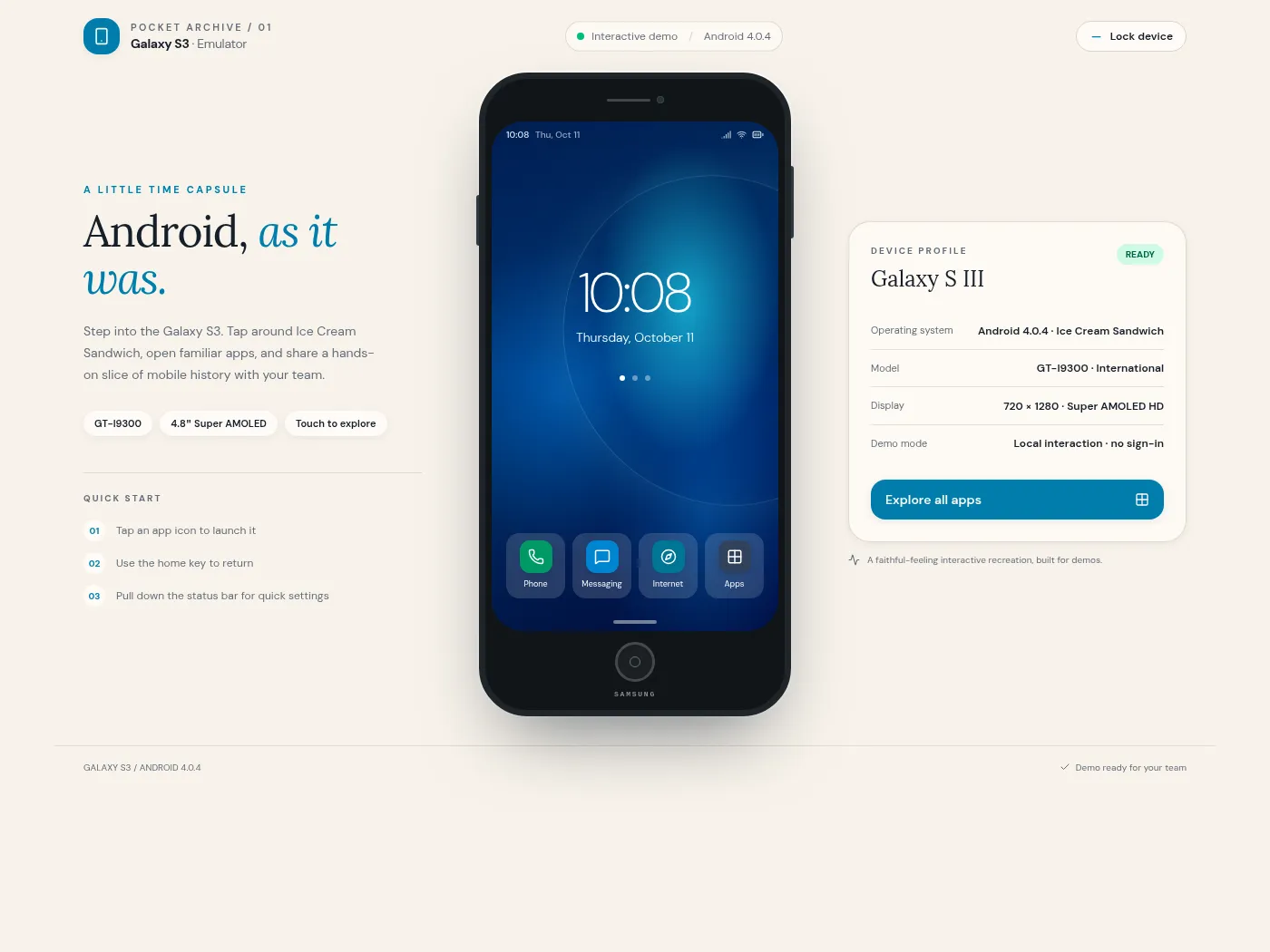 Galaxy S3 Web Emulator