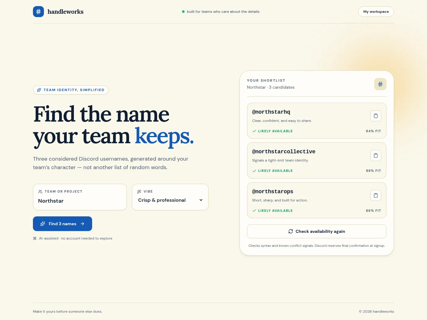 Discord Name Finder AI