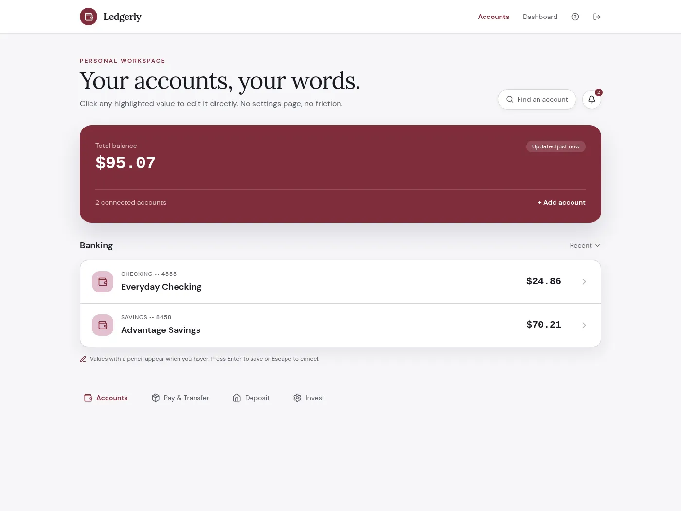 Editable Words & Numbers