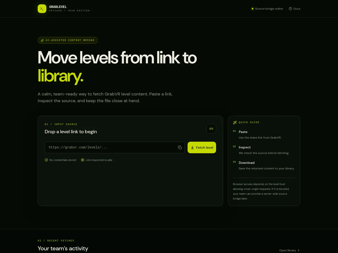 GrabVR Level Downloader