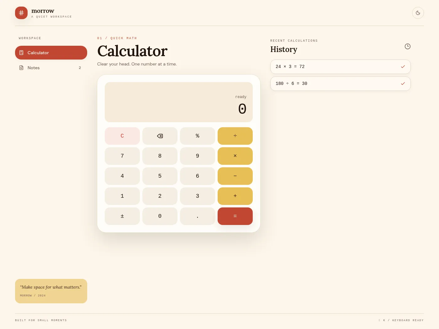 Modern Calc & Notes App