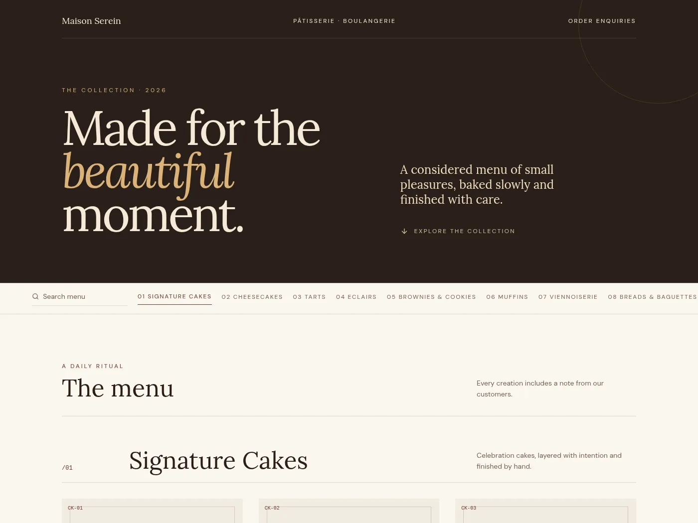 Patisserie Menu Pro