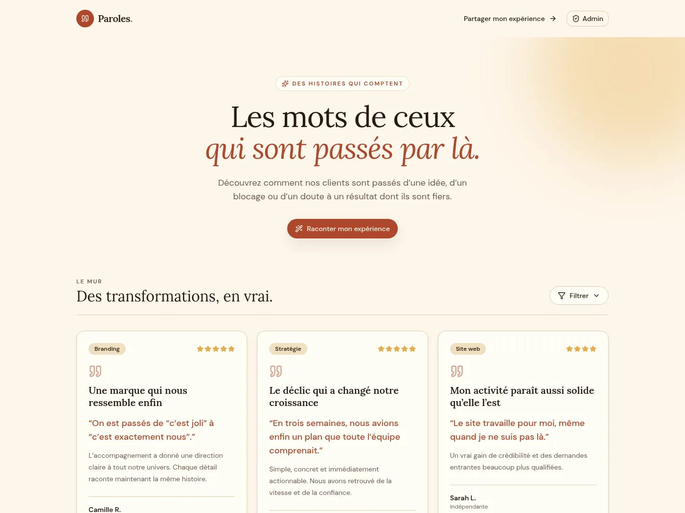 AI Testimonial Wall