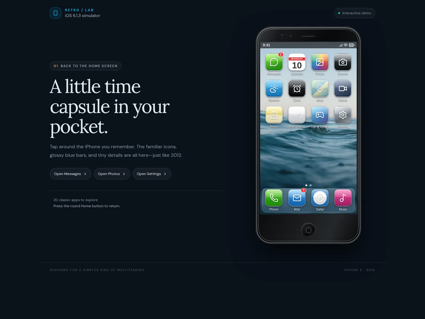 Retro iOS Simulator