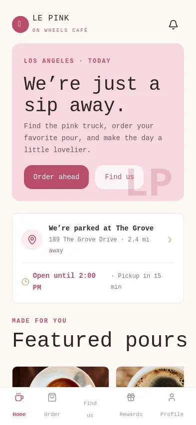 Le Pink On Wheels App
