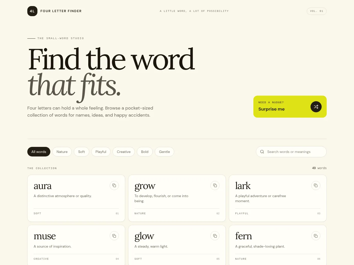 Four Letter Finder