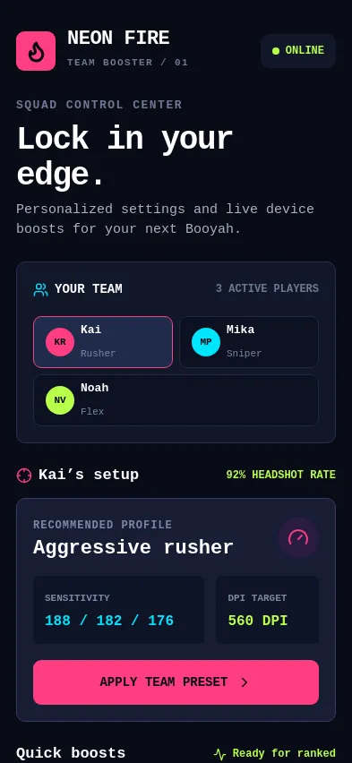 Neon Fire Booster