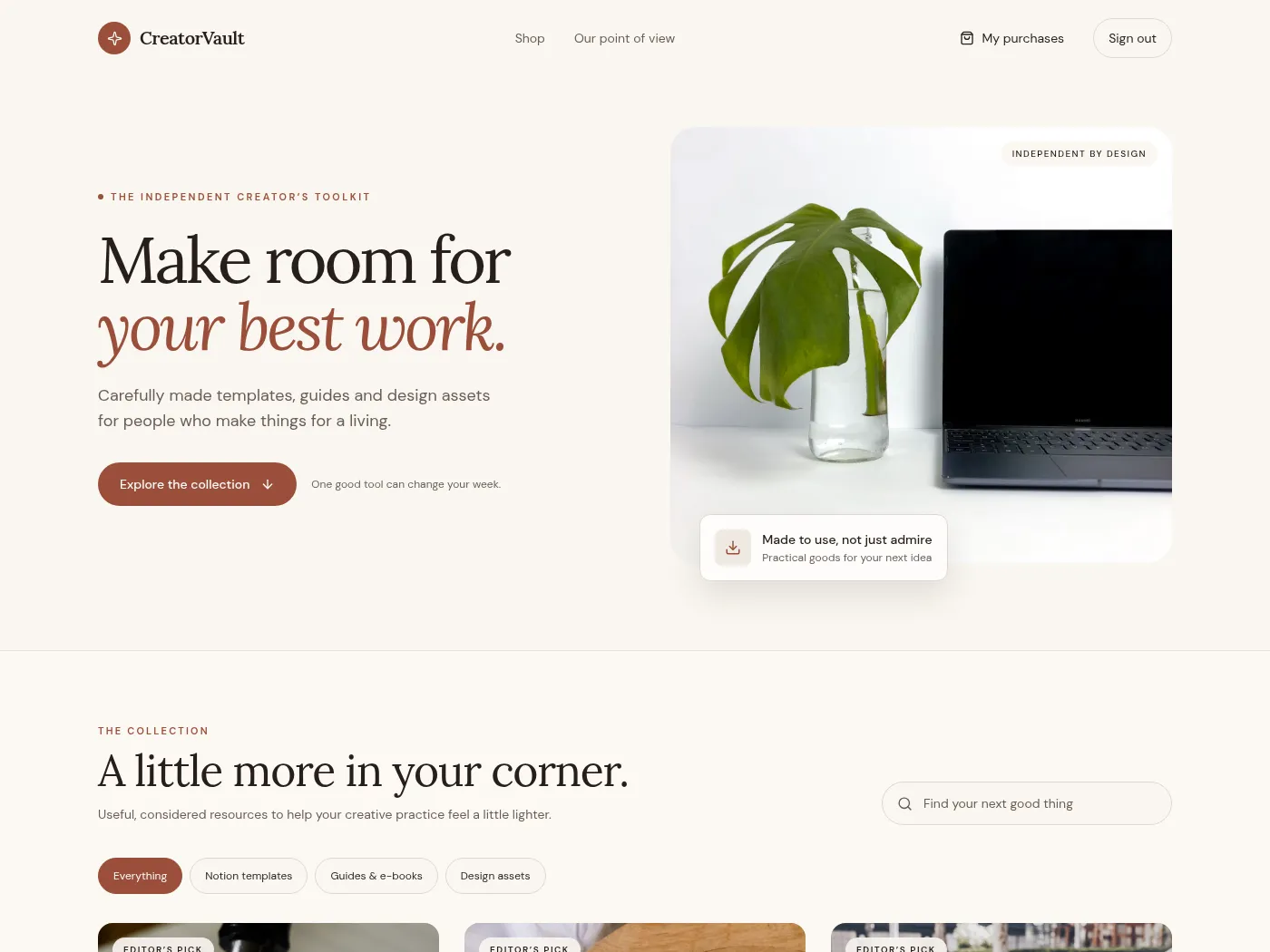 CreatorVault Shopfront