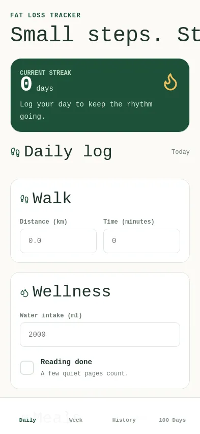 Fat Loss Tracker App