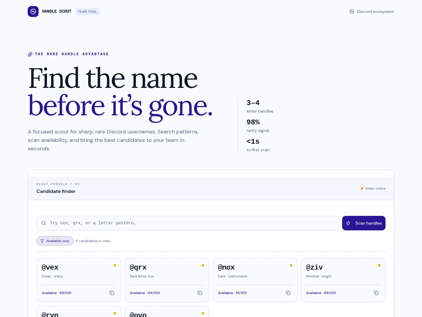 Discord Handle Finder
