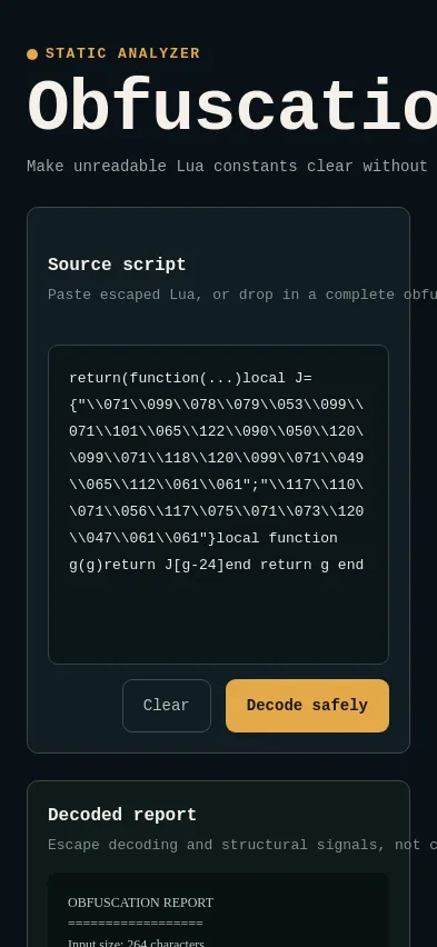 Obfuscation Decoder