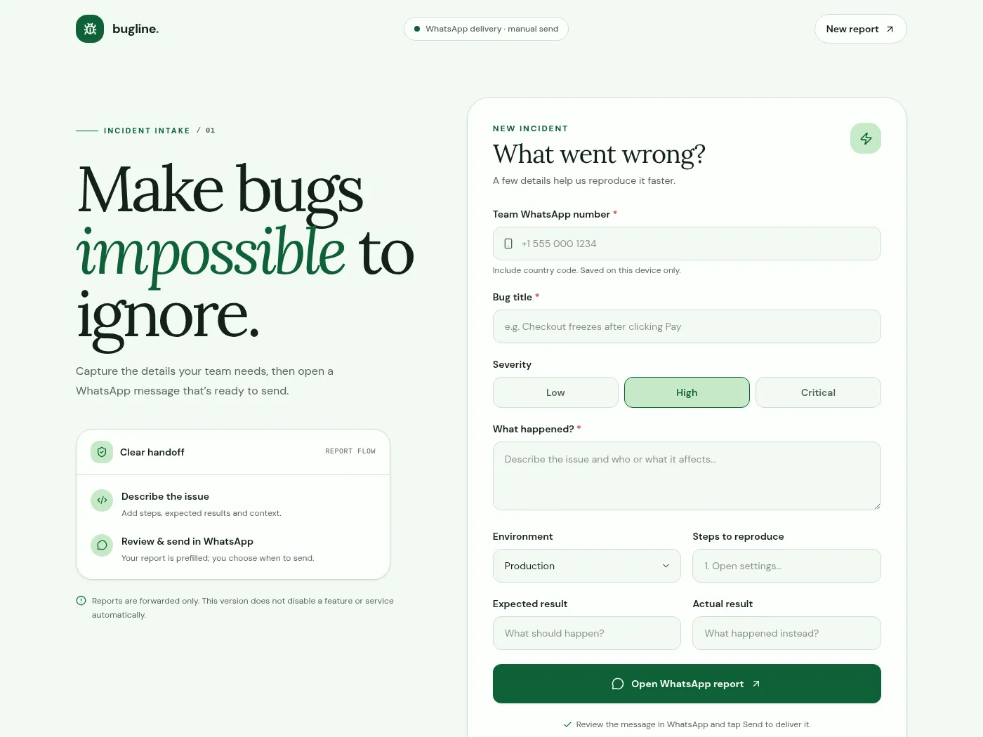 WhatsApp Bug Reporter