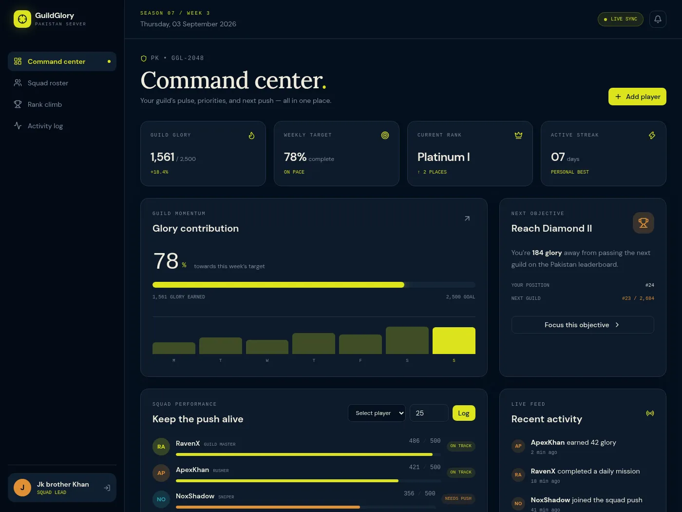 GuildGlory Tracker Bot