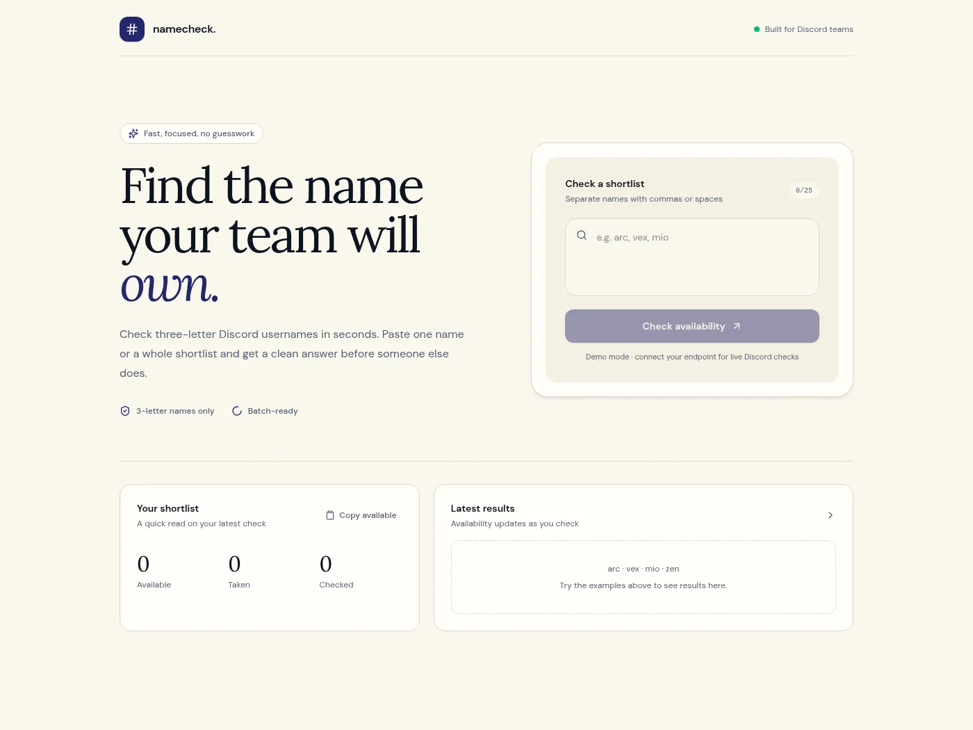 Discord Name Checker