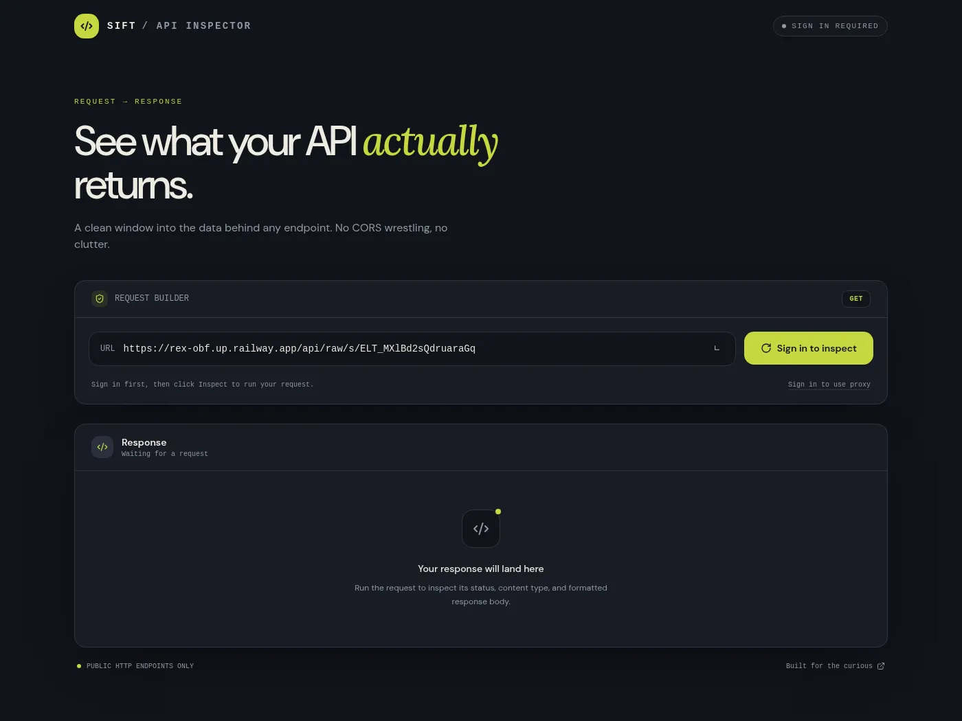 Proxied API Data Viewer